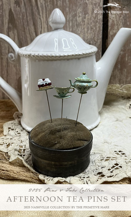 Afternoon Tea Pins Set - The Primitive Hare – Bee Youtiful Sip and ...